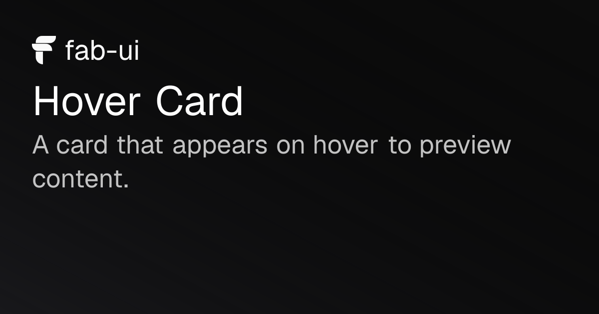 Hover Card