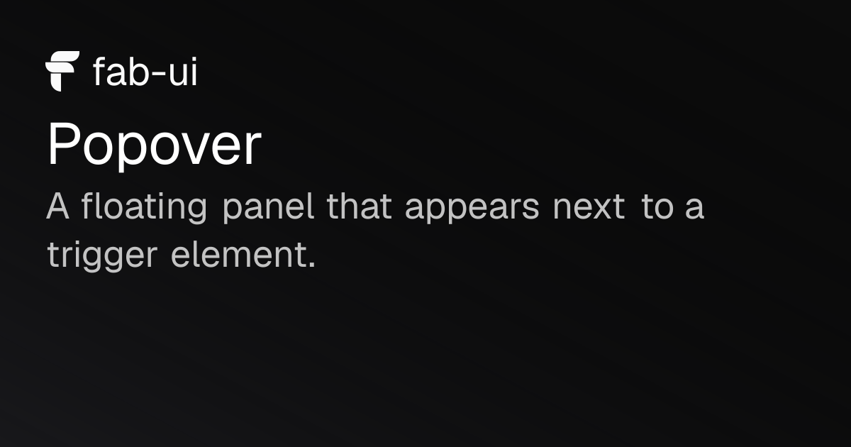 Popover