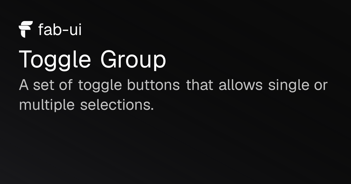 Toggle Group